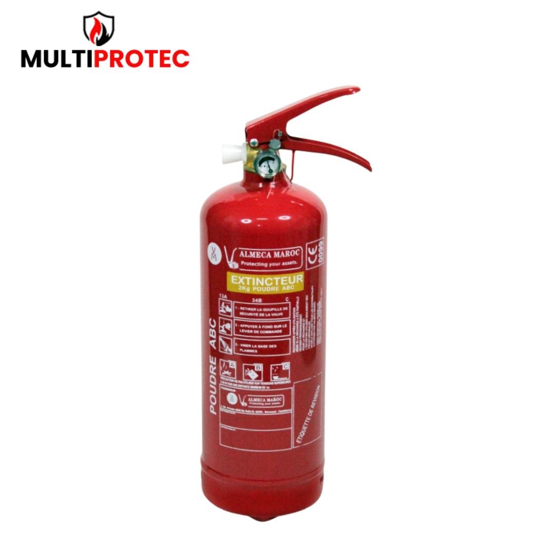 EXTINCTEUR POUDRE ABC 2KG MAROC - MultiProtec